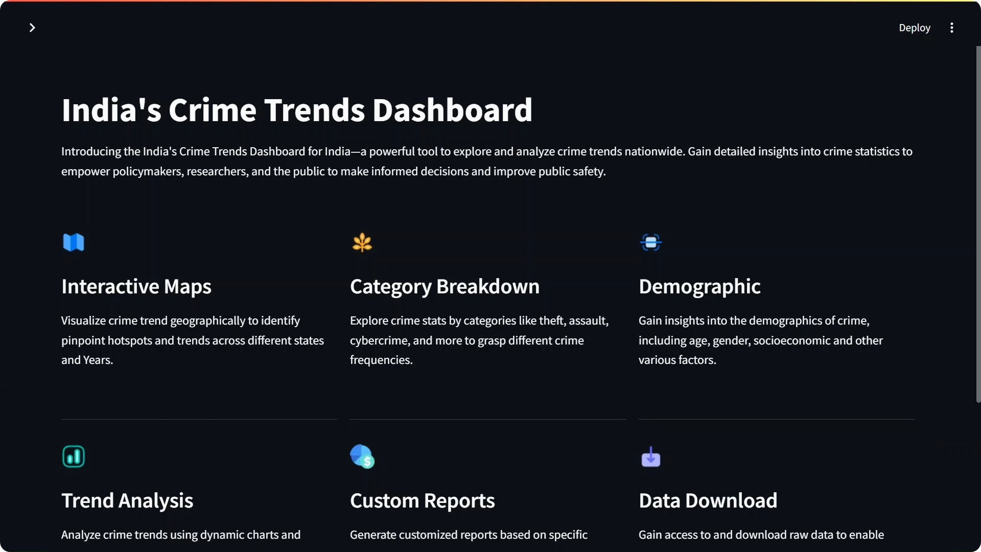 India's Crime Trend Dashboard